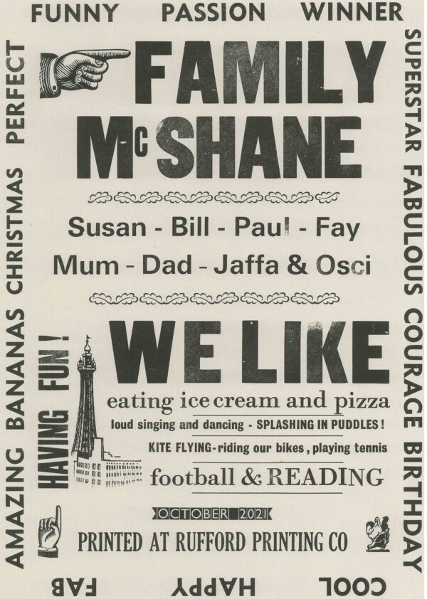 Family poster - Rufford Printing Co